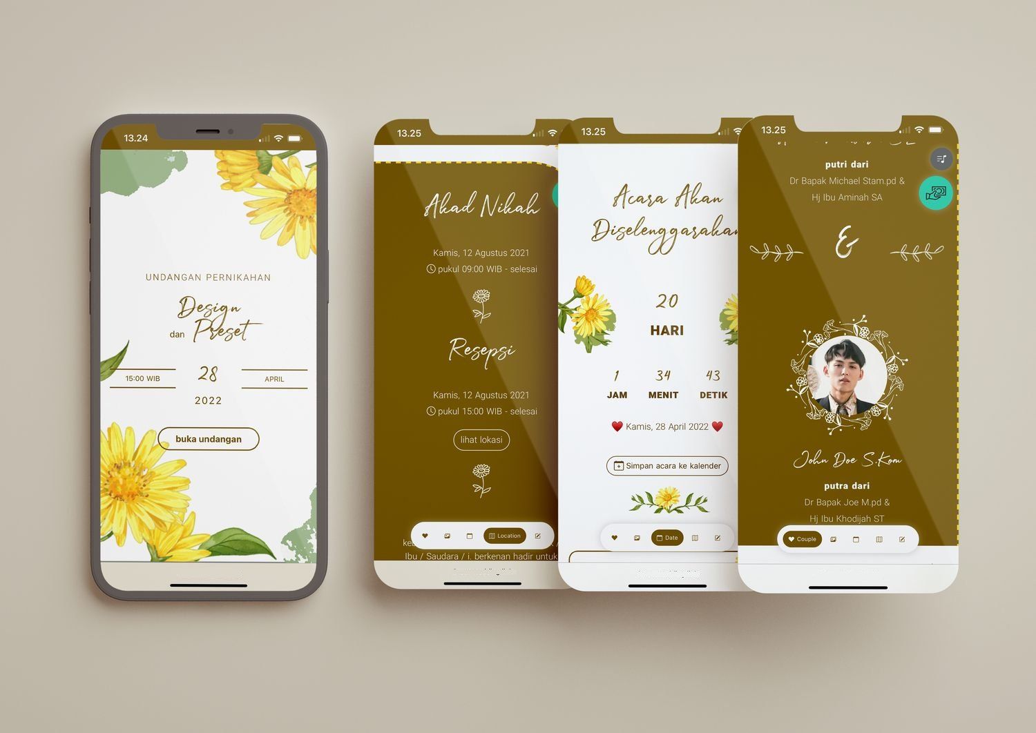 Preset Yellow Watercolor - Our Wedding Link